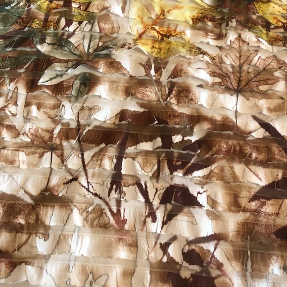 TanJay | Tops | Tanjay Small Brown Leaf Ruffle Layered Short Sleeve ...